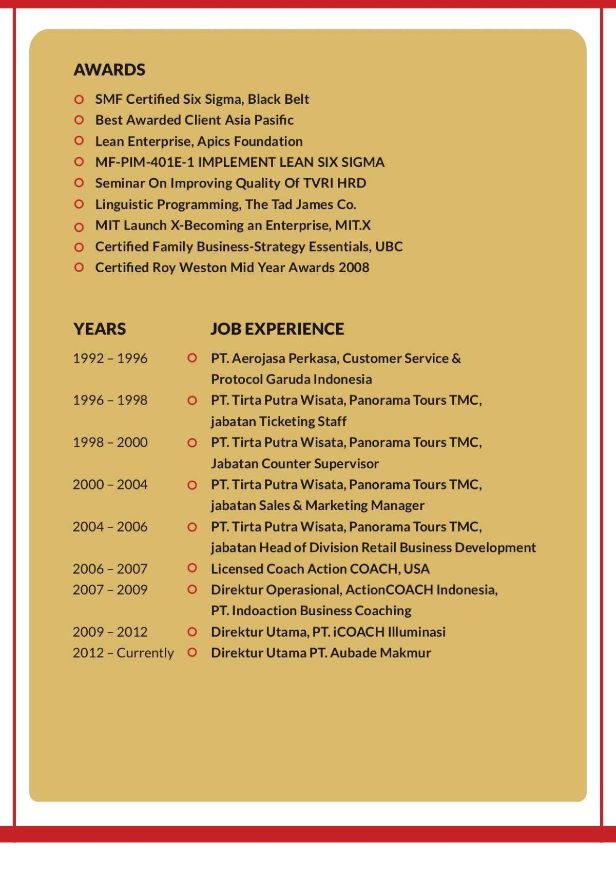 Tom MC Ifle - Top Coach Indonesia